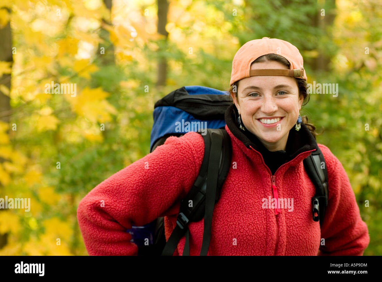 Young female student backpacking in hi-res stock photography and images ...