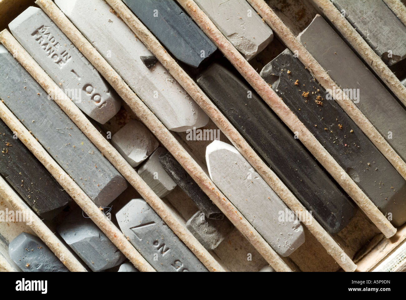 Grey artist chalk Stock Photo - Alamy