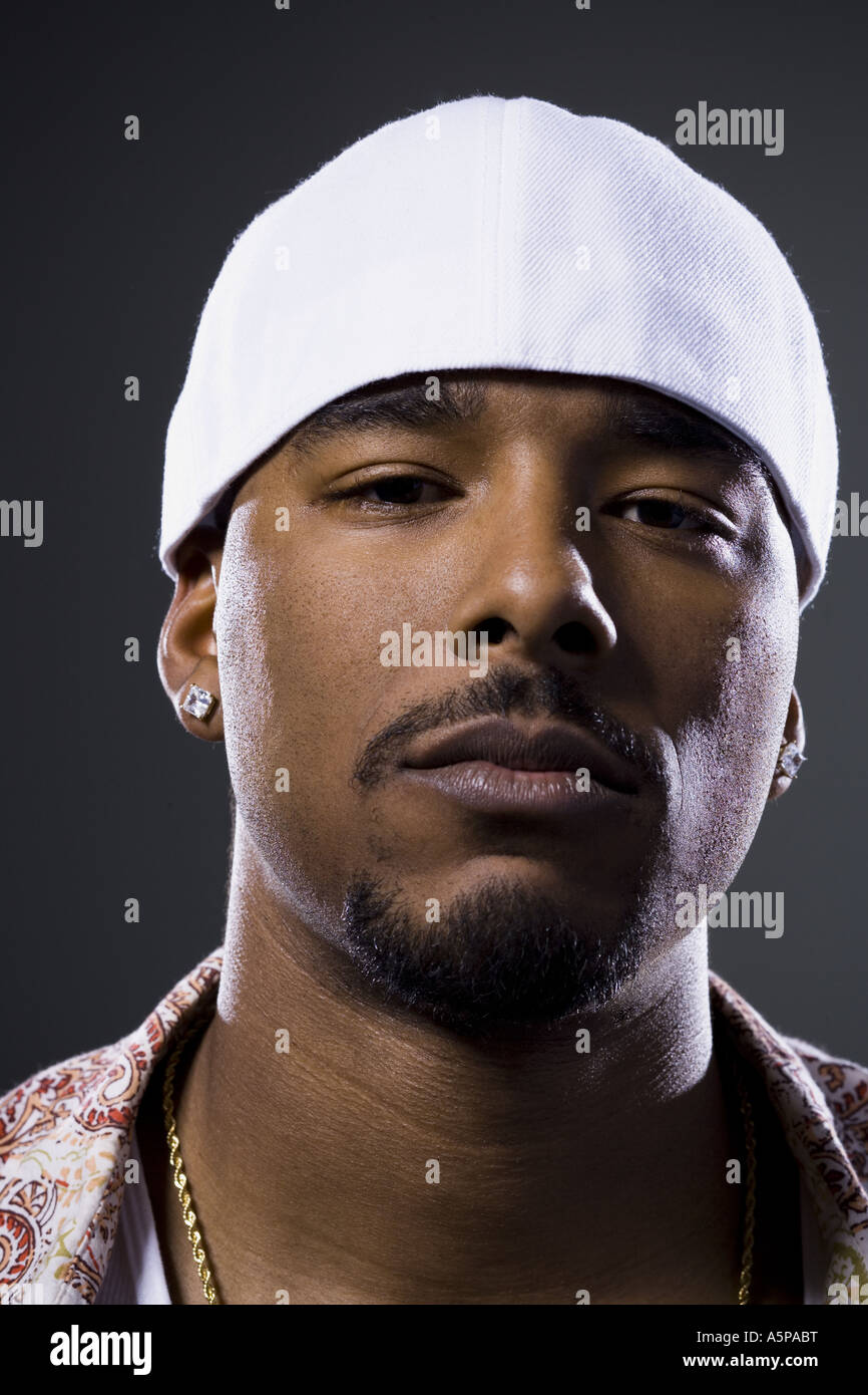 African American with ball cap Stock Photo - Alamy