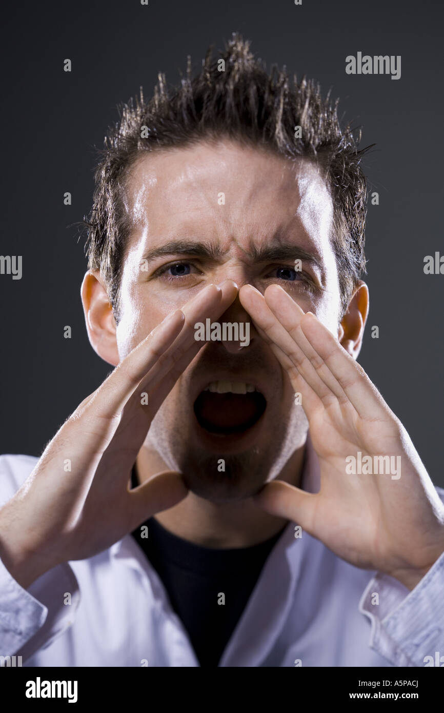 Portraits of men yelling hi-res stock photography and images - Alamy