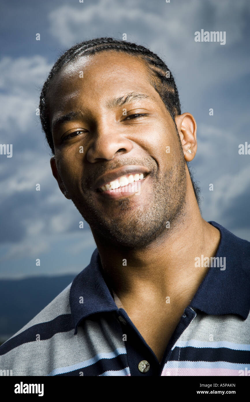 African American smiling man Stock Photo - Alamy