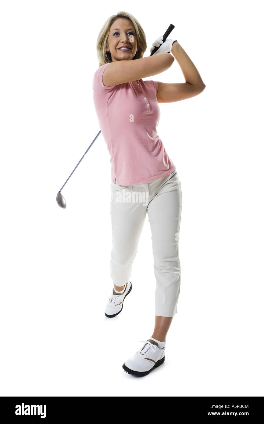 Lady golfing Cut Out Stock Images & Pictures - Alamy