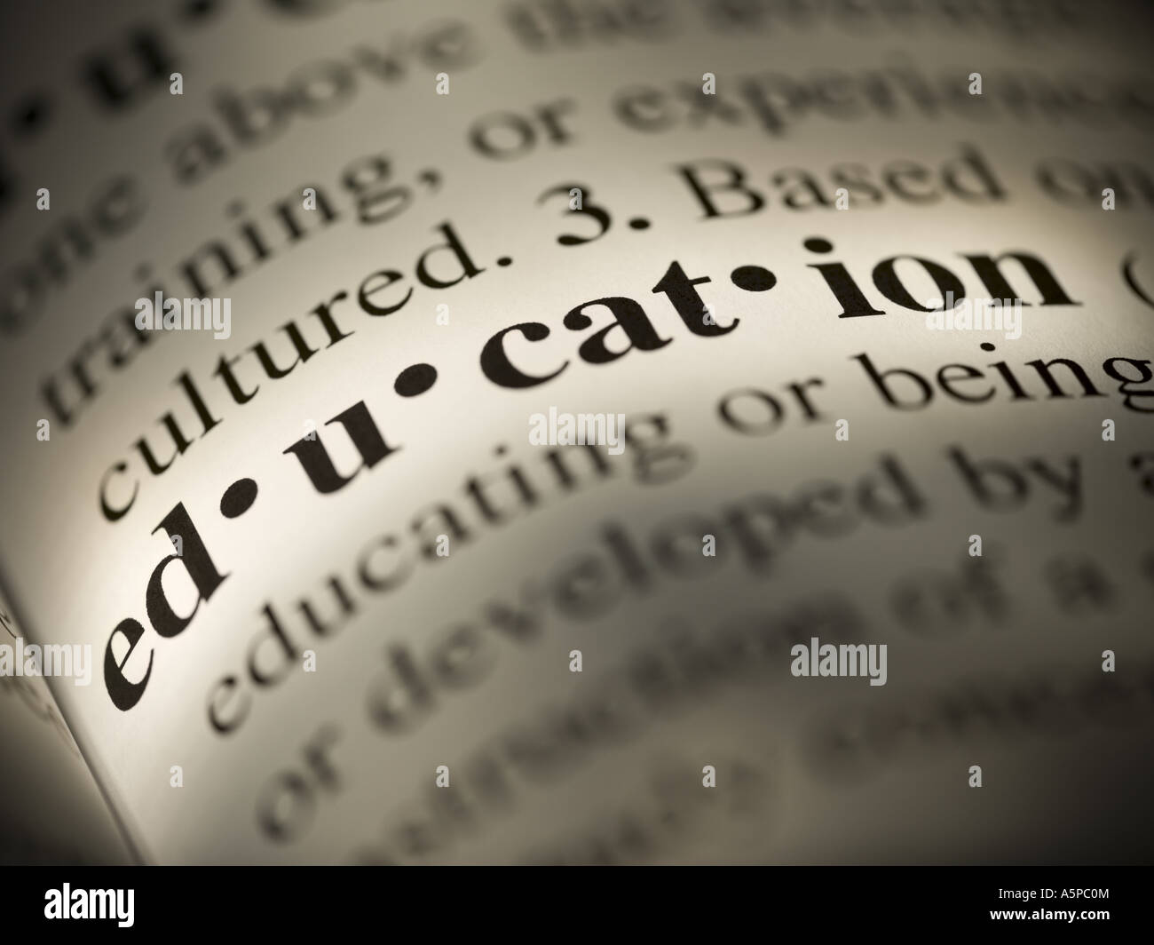 Close-up of dictionary definition - Education Stock Photo - Alamy