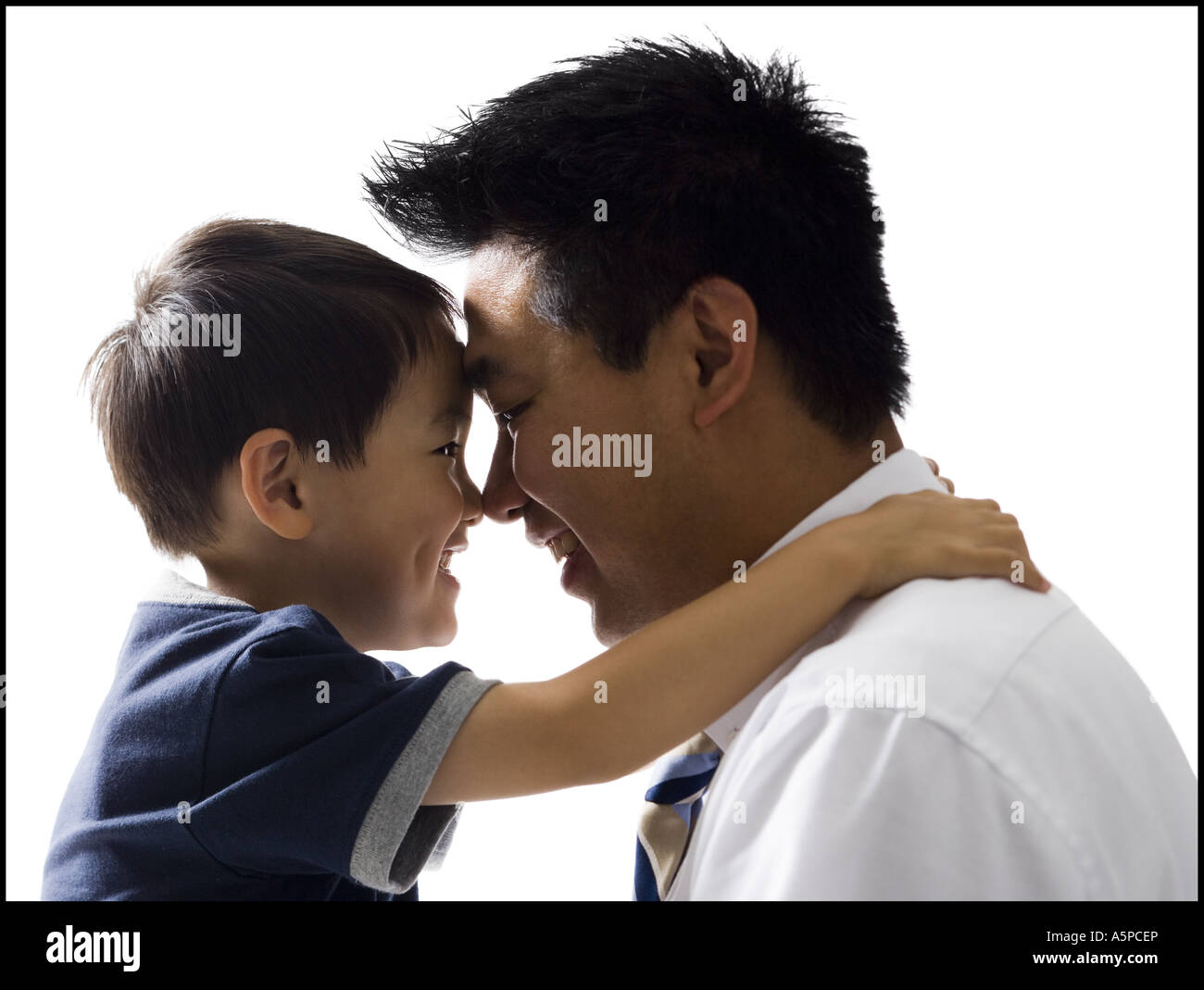 Asian boy father profile hi-res stock photography and images - Alamy
