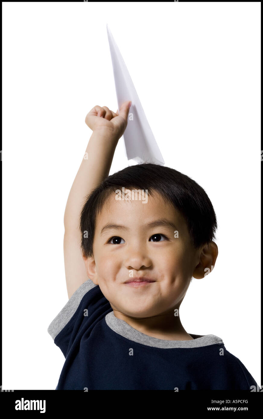 Child playing with paper airplane Stock Photo - Alamy