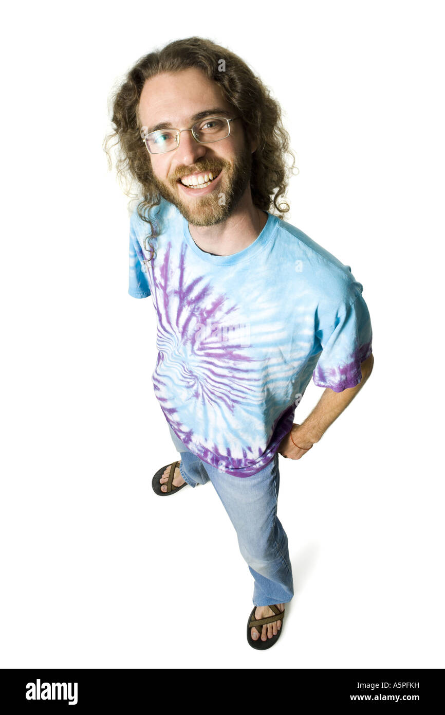 Man long hair beard looking Cut Out Stock Images & Pictures - Alamy