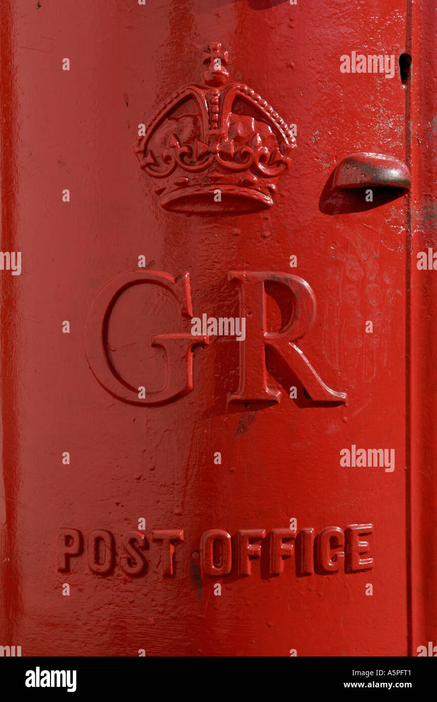 The Post Office. Detail of traditional red post letter box Stock Photo ...