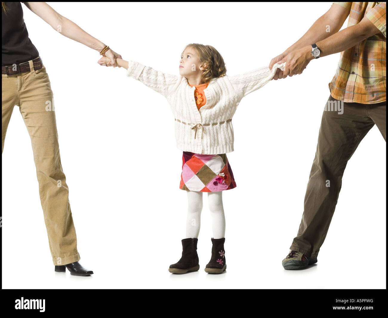 Unhappy young girl in custody battle Stock Photo - Alamy
