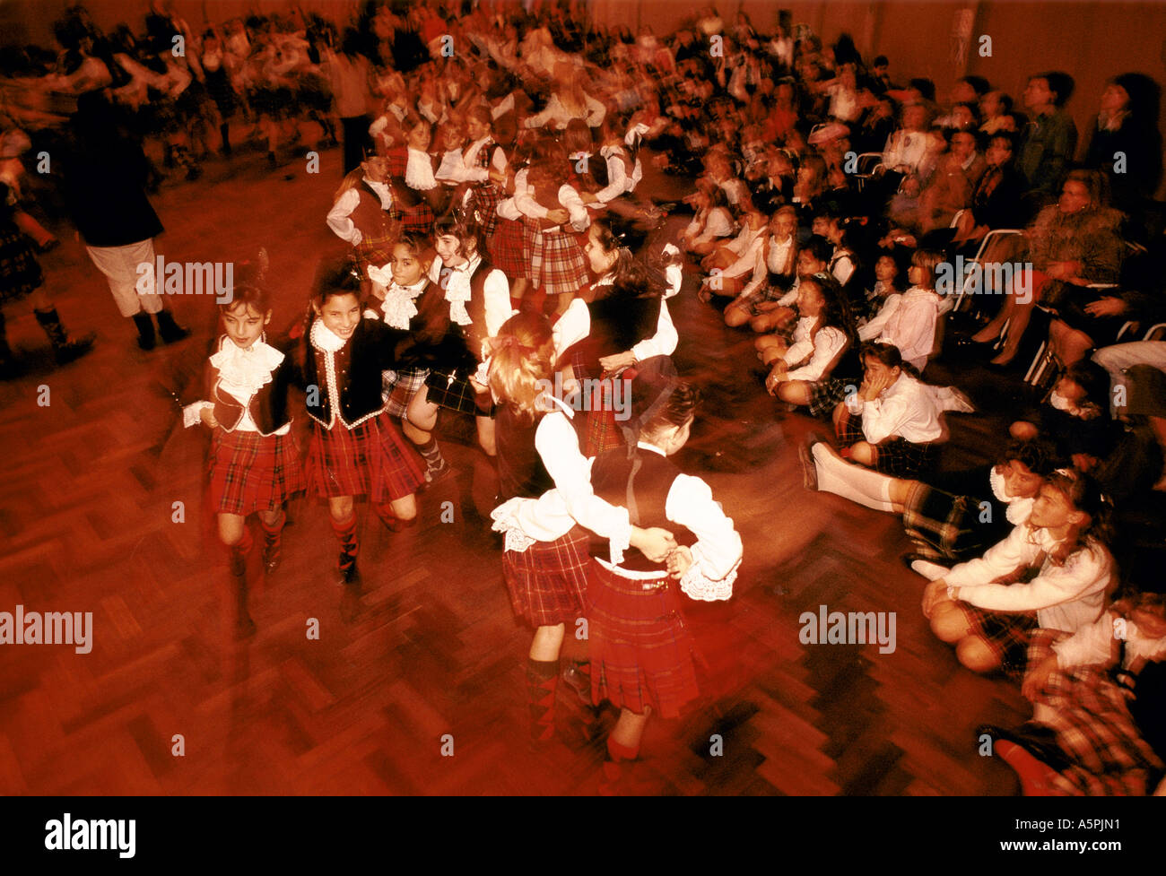 CHILDREN IN PARS CALEDONIAN DANCING BUENOS AIRES ARGENTINA Stock Photo ...