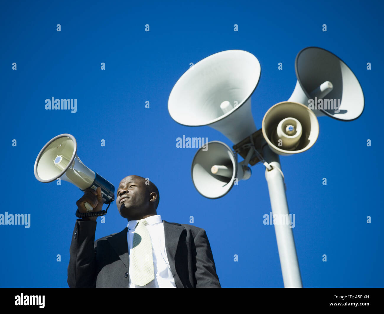 Man Yelling Through Bullhorn High Resolution Stock Photography and ...