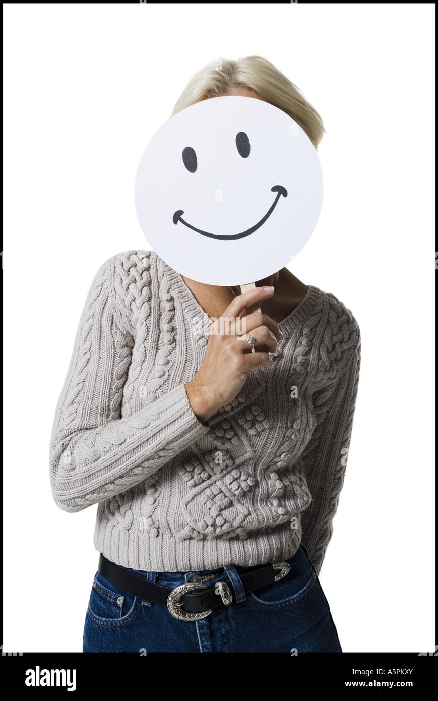 Woman smiley face cut out hi-res stock photography and images - Alamy