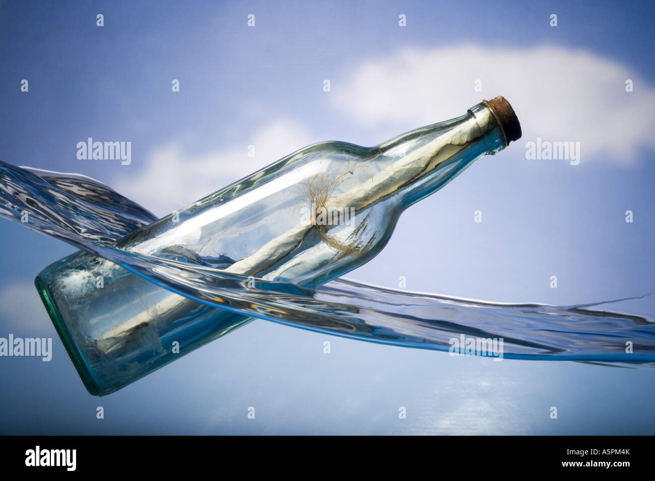 Message in a floating bottle Stock Photo - Alamy