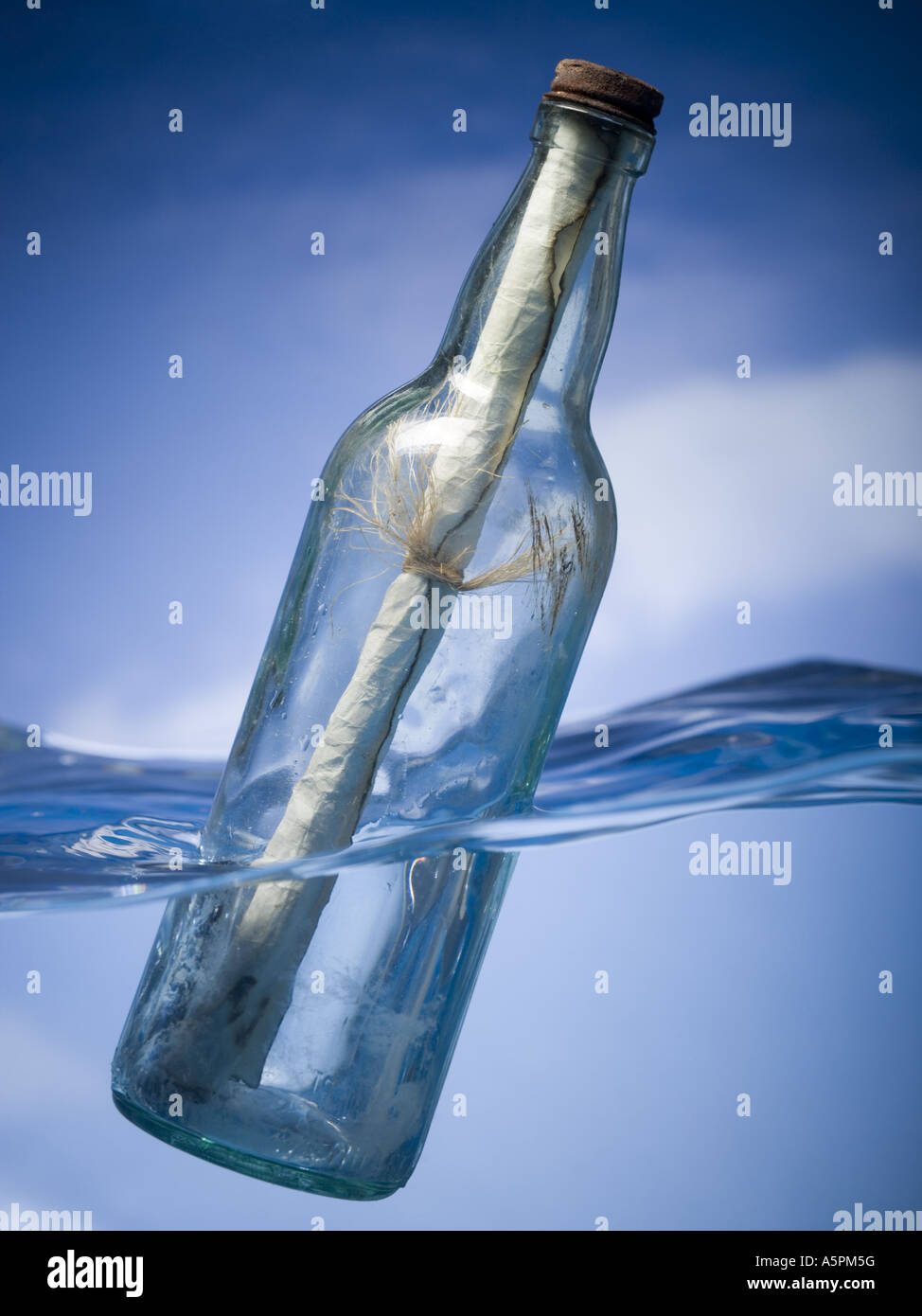 Message in a floating bottle Stock Photo - Alamy
