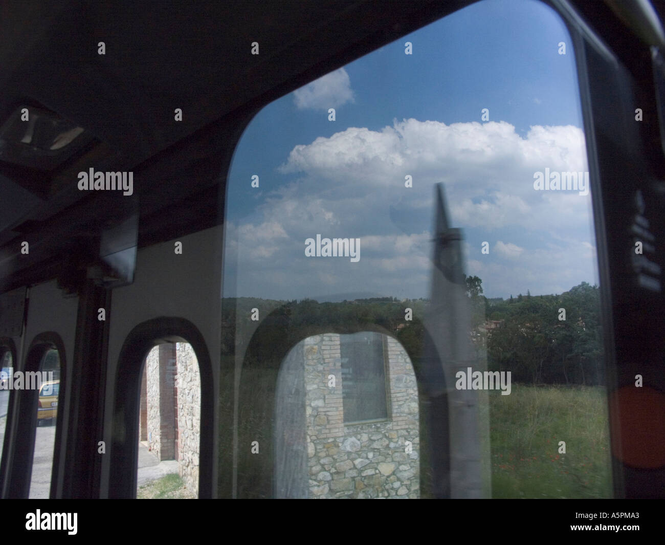 Bus Public Transport Windows Window Reflected High Resolution Stock ...