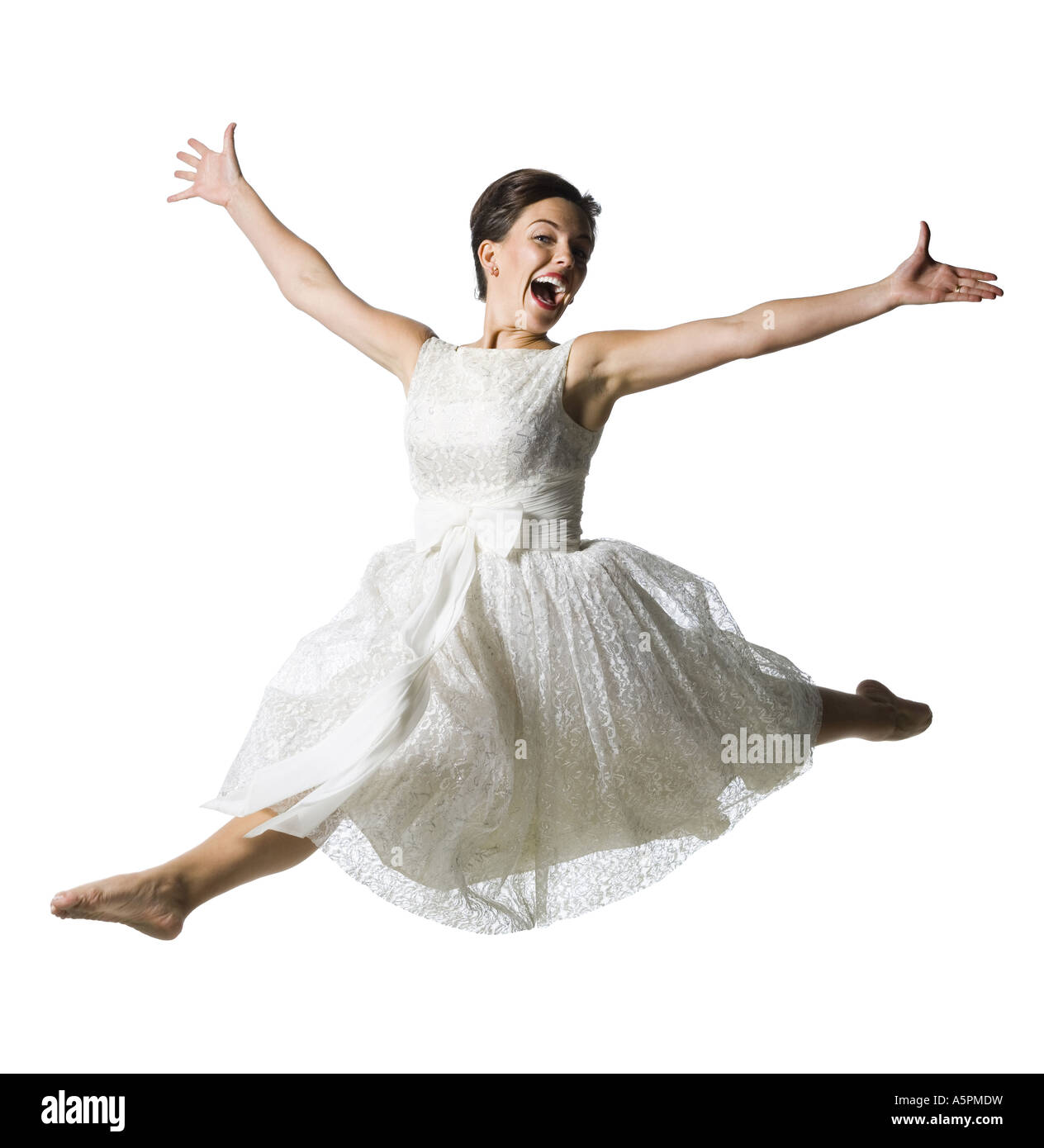 Woman in dress playing Cut Out Stock Images & Pictures - Alamy