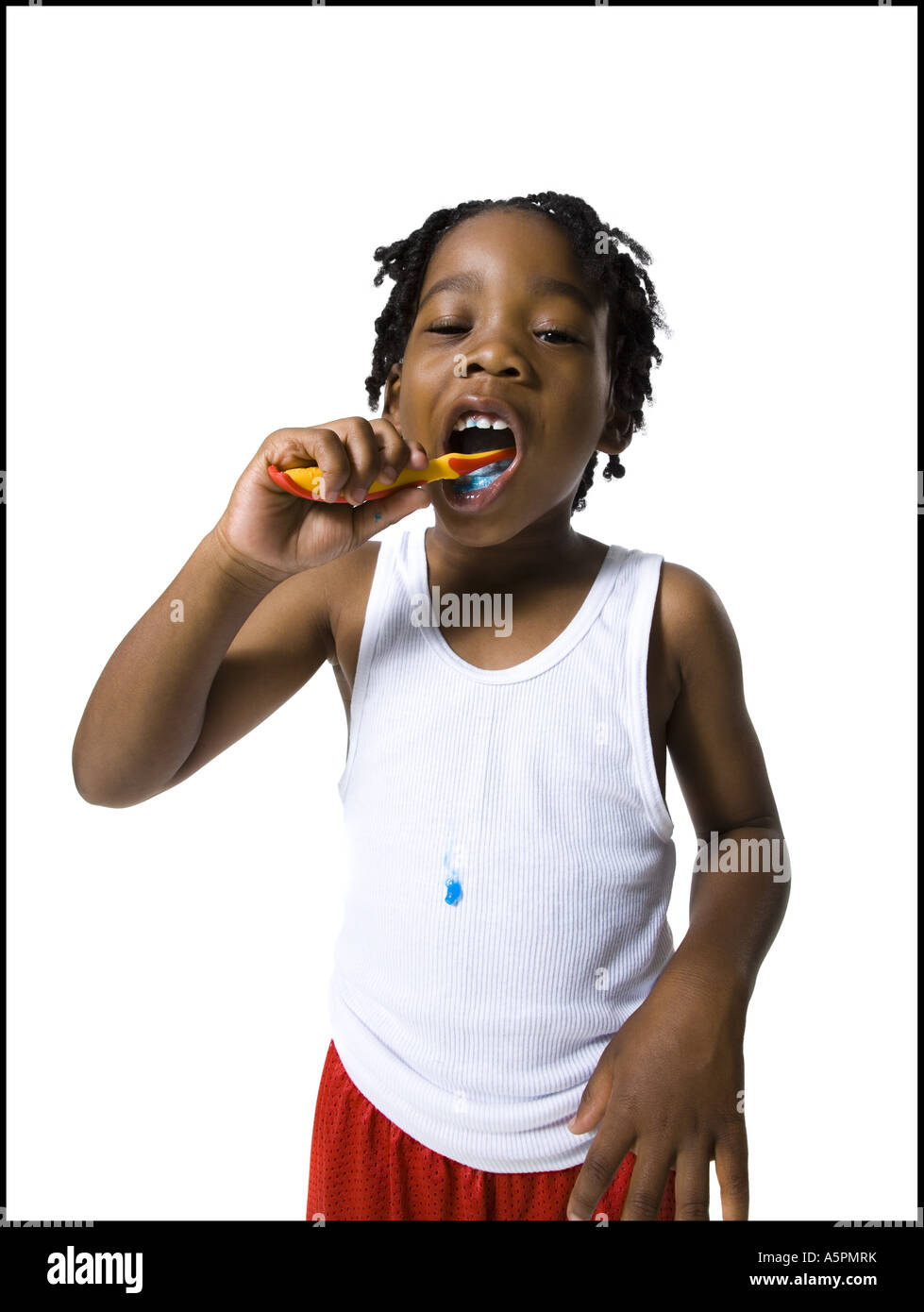 African american boy brushing teeth hi-res stock photography and images ...