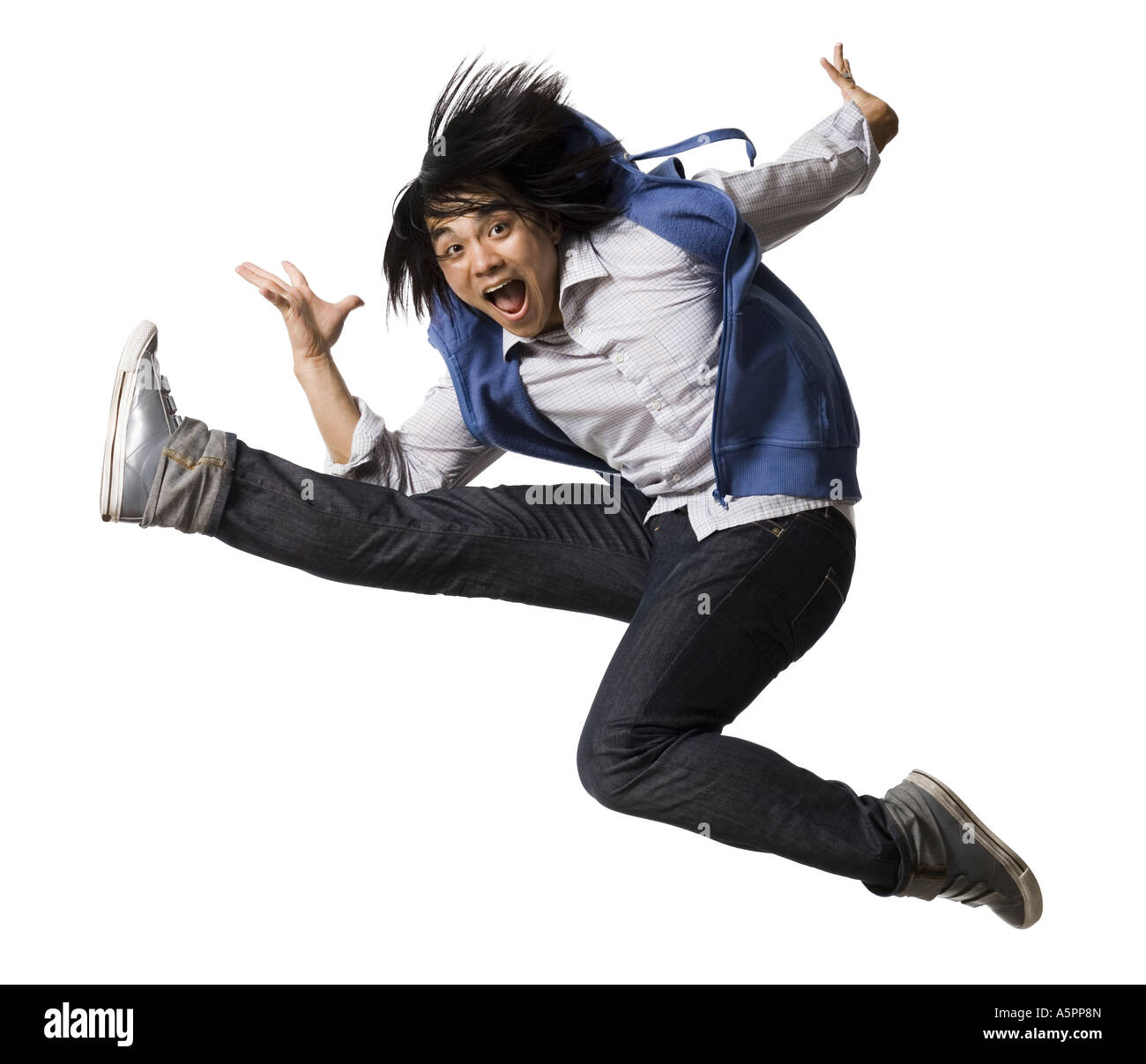 Leaping silhouette man Cut Out Stock Images & Pictures - Alamy