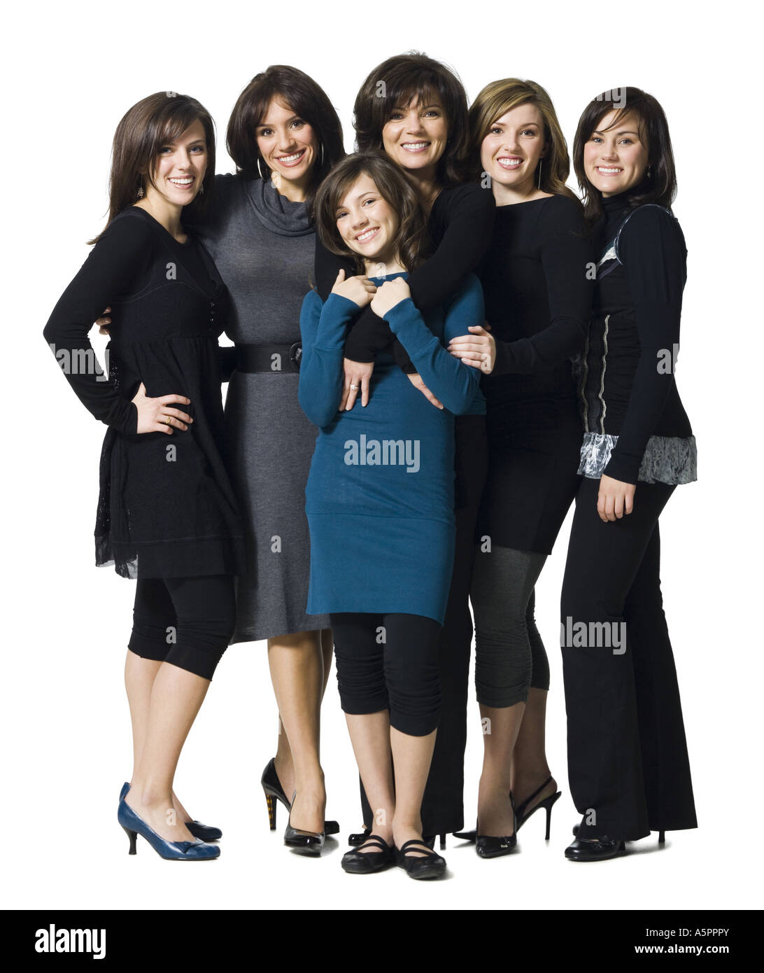 Family portrait with six people Stock Photo - Alamy