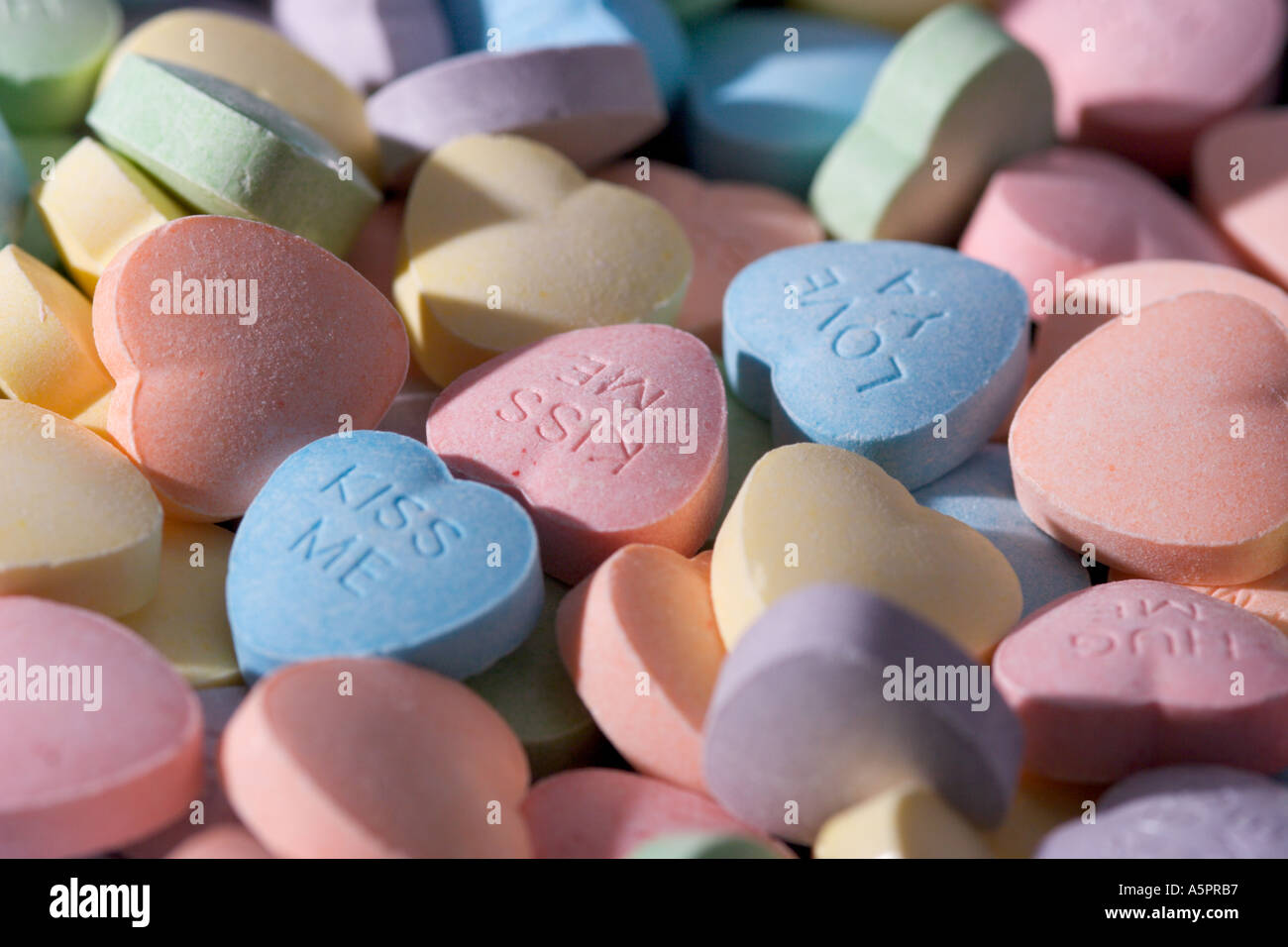 Candy hearts expressing the massage of special feelings of love caring ...
