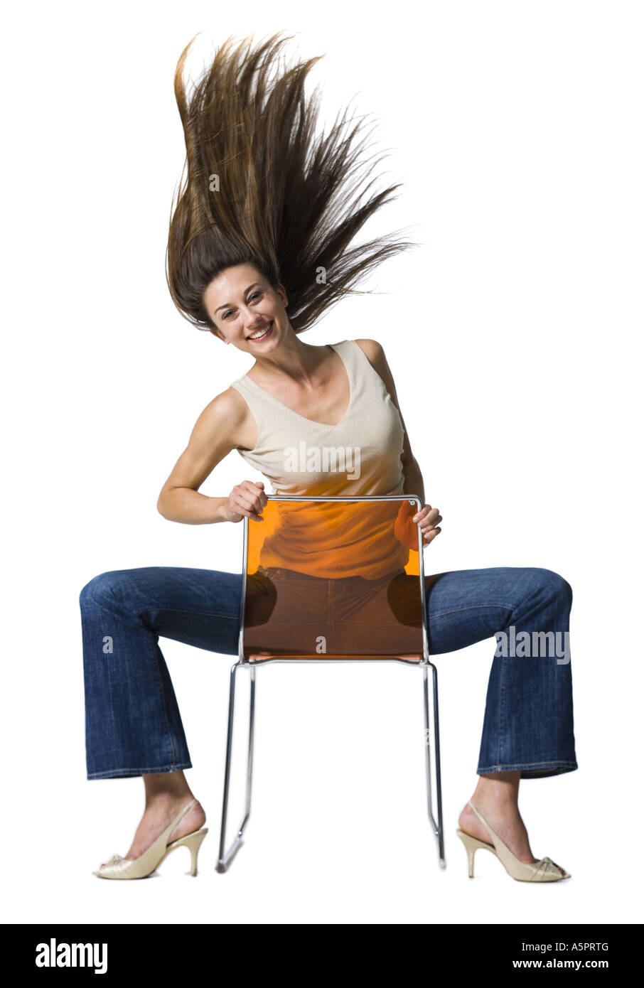 Seated facing backwards Cut Out Stock Images & Pictures - Alamy