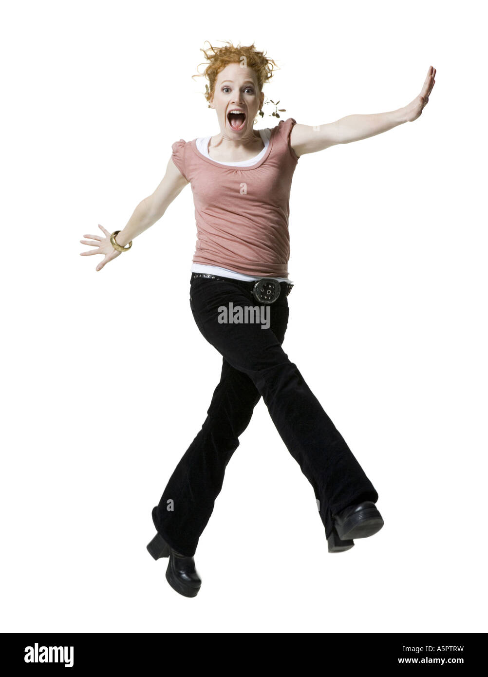 Woman in heels jumping hi-res stock photography and images - Alamy