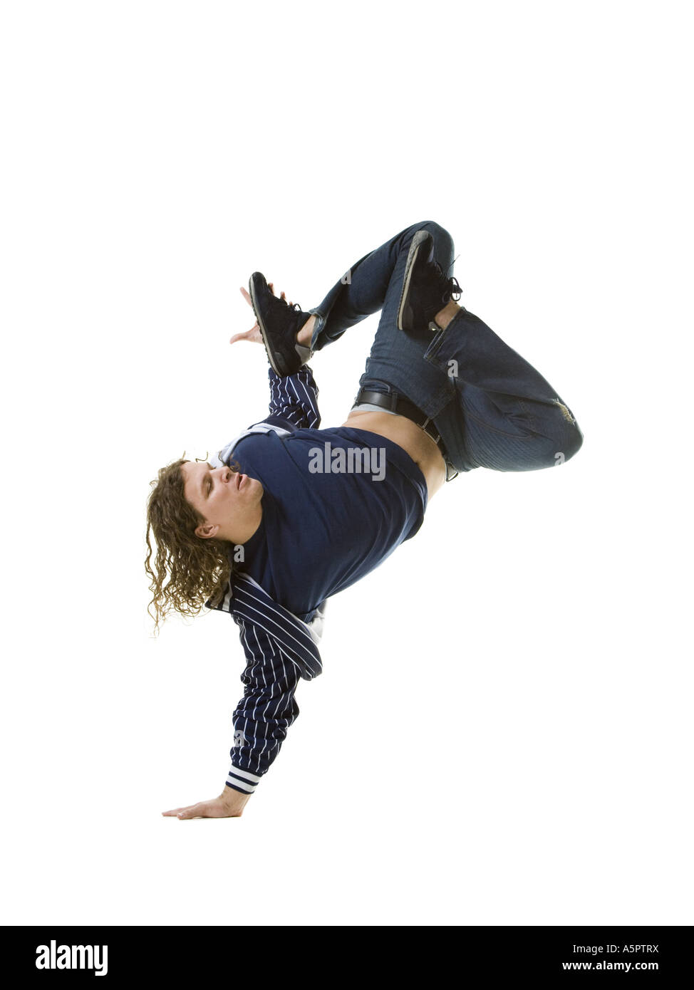 Young man break dancing Stock Photo - Alamy
