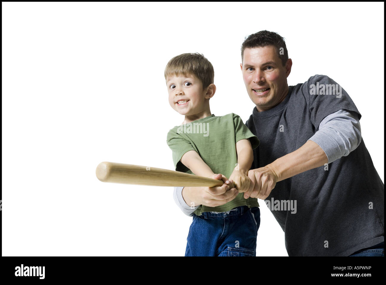 Learning how to swing baseball bat hi-res stock photography and images ...