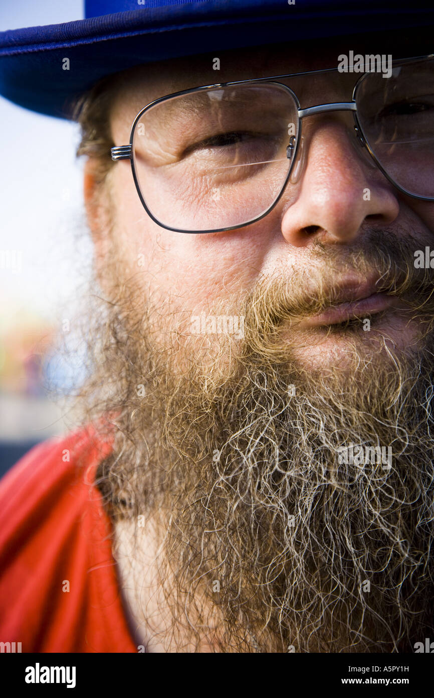 Overweight man with a beard Stock Photo - Alamy