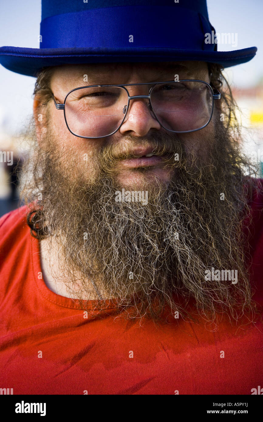 Overweight man with a beard Stock Photo - Alamy
