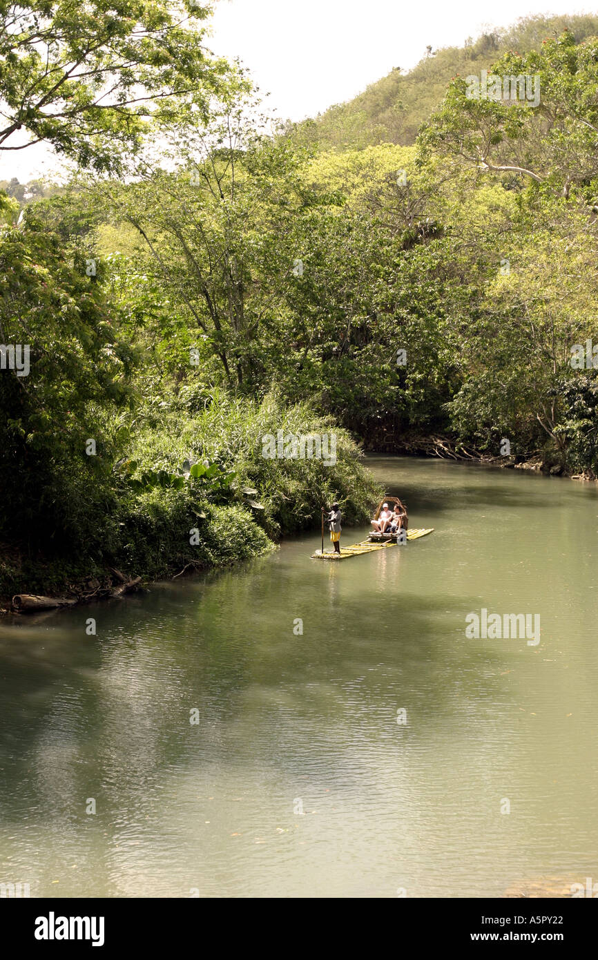 caribbean jamaica rafting on the great river at lethe Stock Photo - Alamy