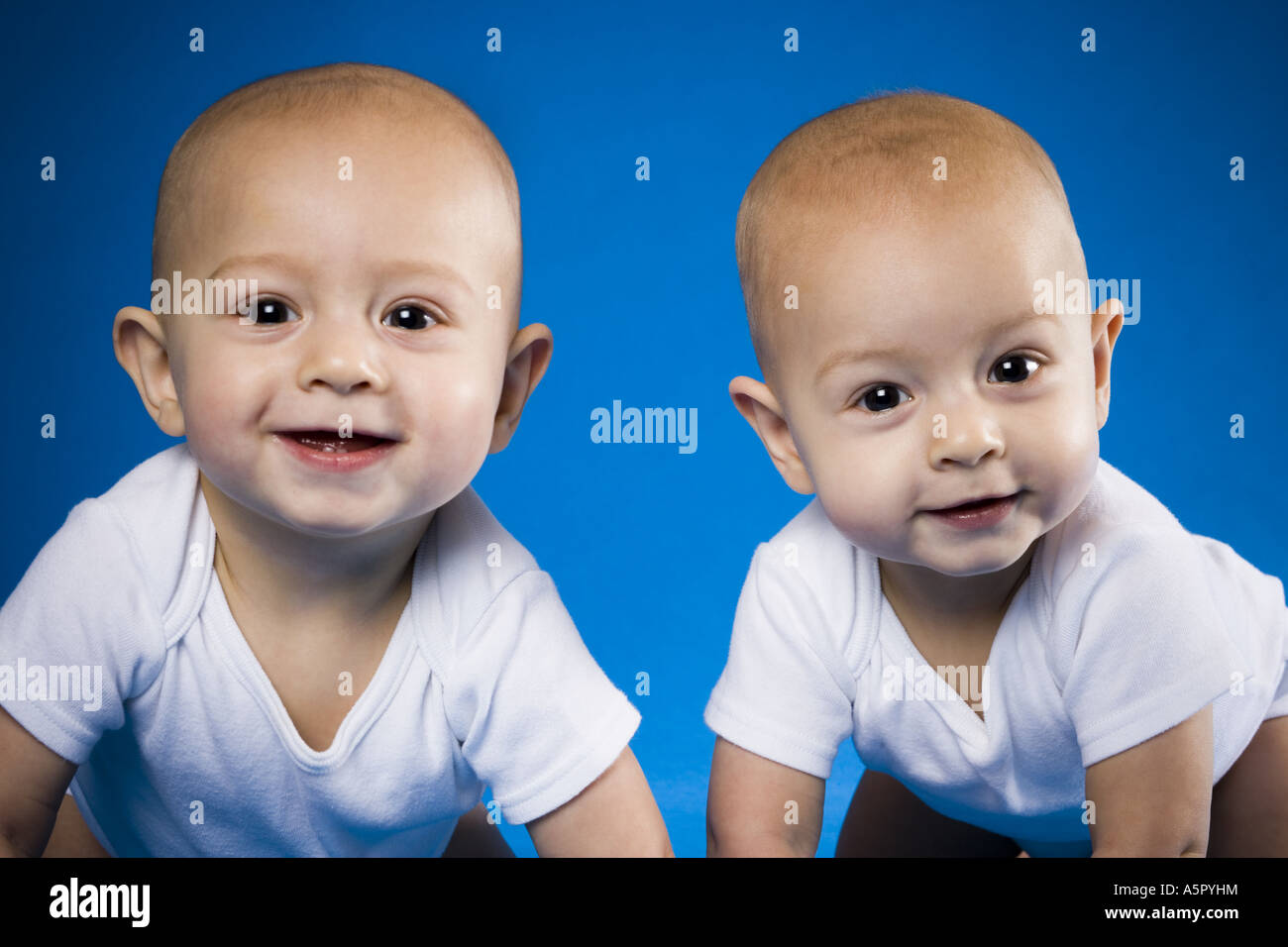 Identical twin babies Stock Photo - Alamy