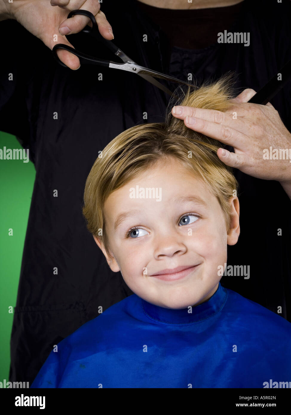 Boy having his hair cut Stock Photo - Alamy