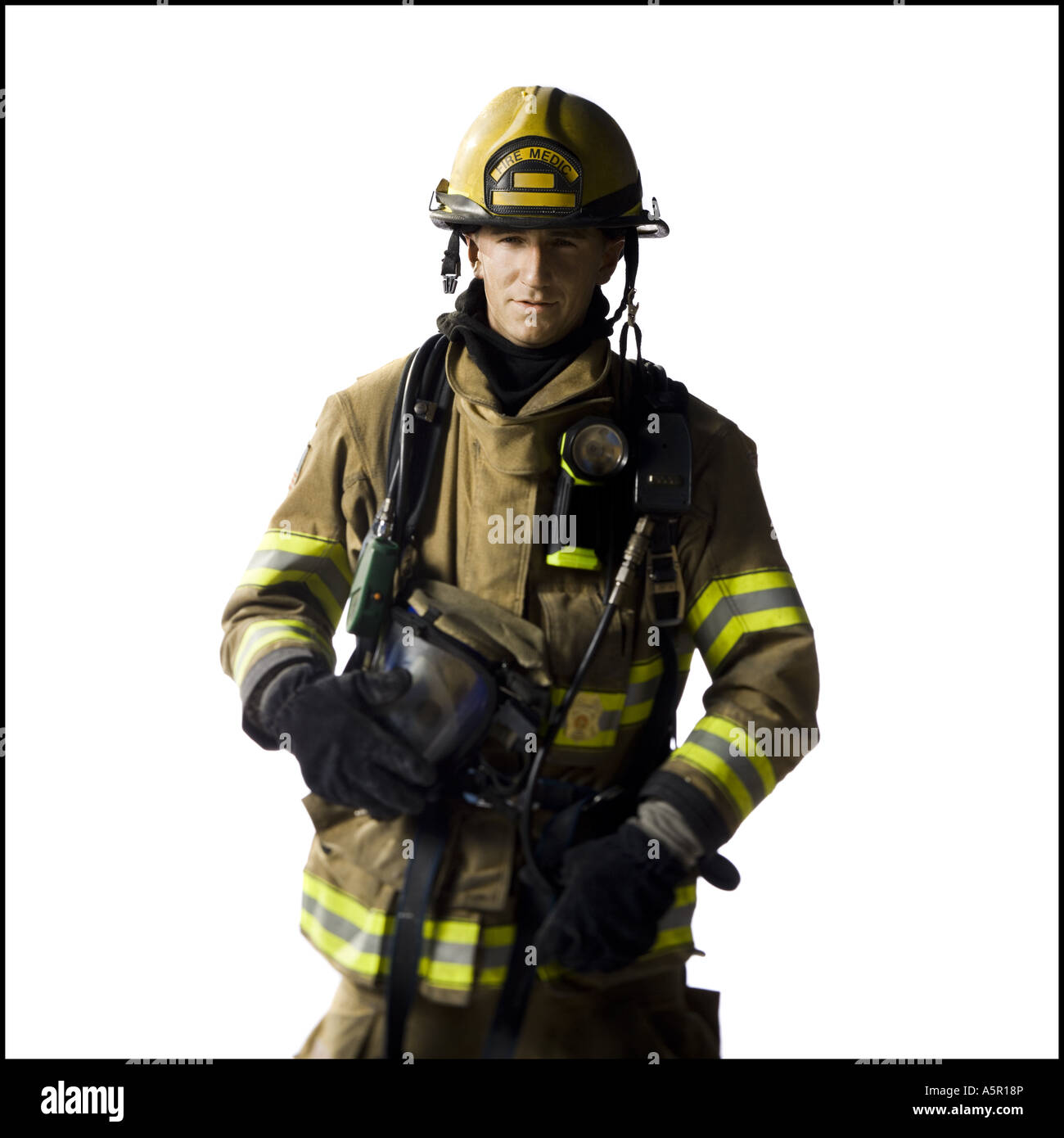 Portrait of a firefighter Stock Photo - Alamy