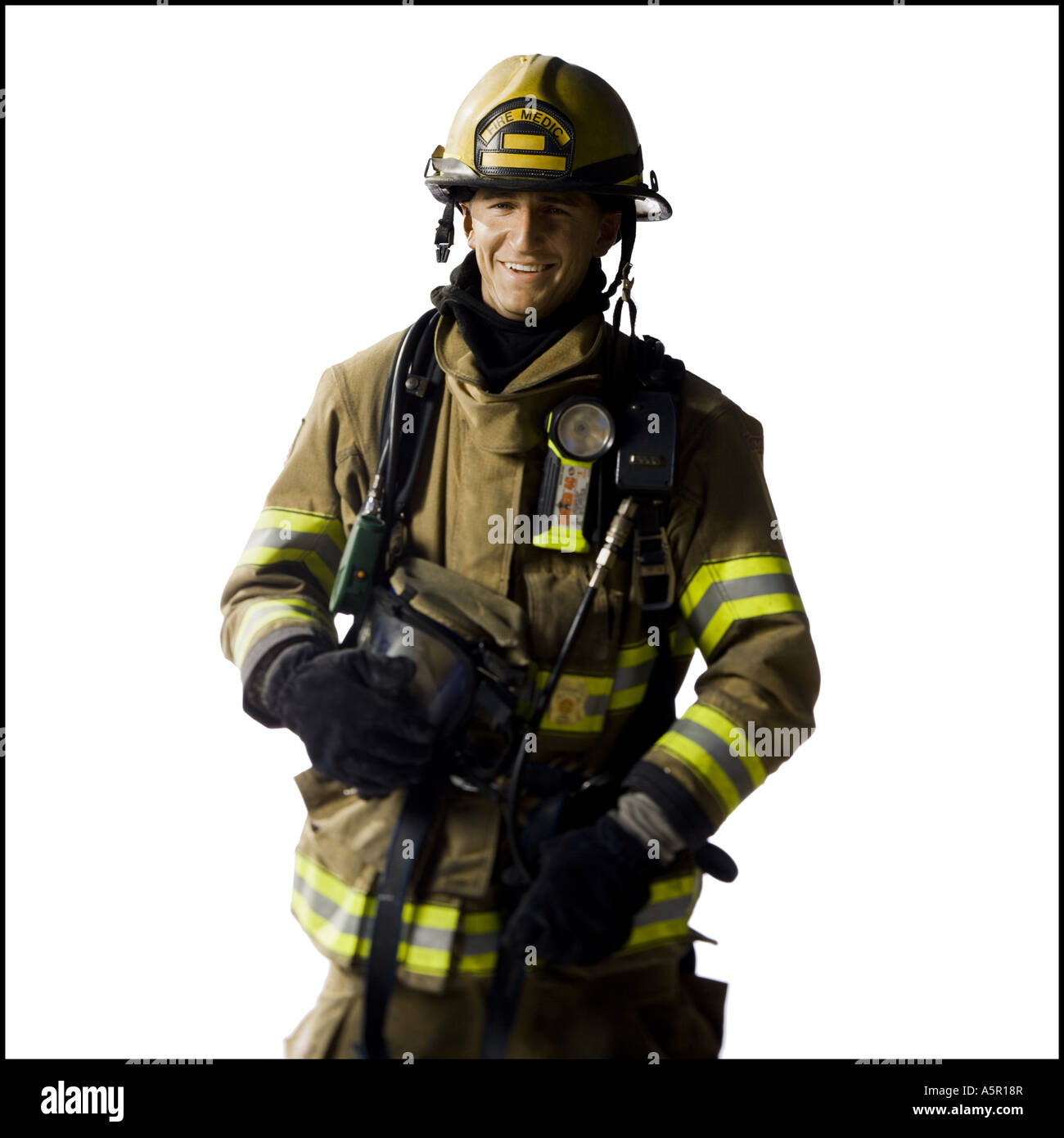 Portrait of a firefighter Stock Photo - Alamy