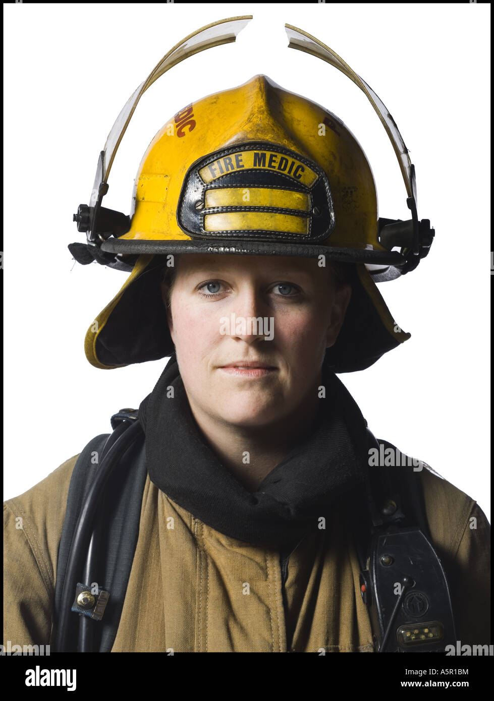Portrait of a female fire medic Stock Photo - Alamy
