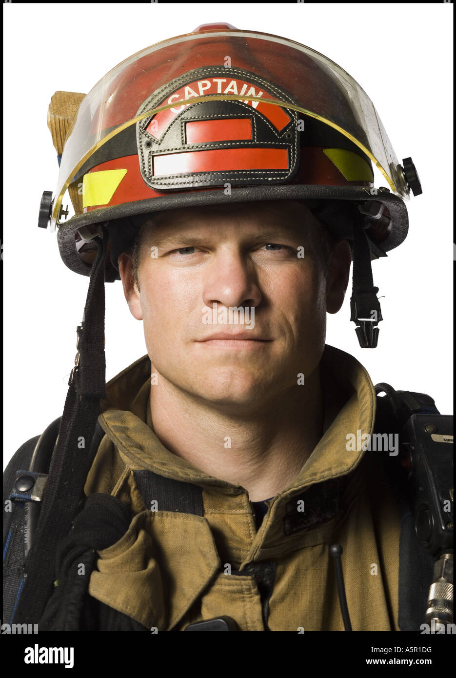 Portrait of a firefighter Stock Photo - Alamy