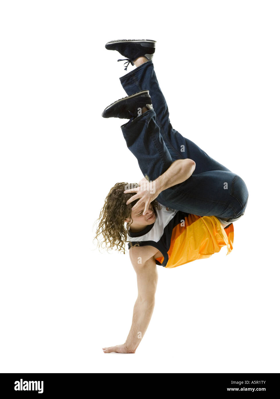 Young man break dancing Stock Photo - Alamy
