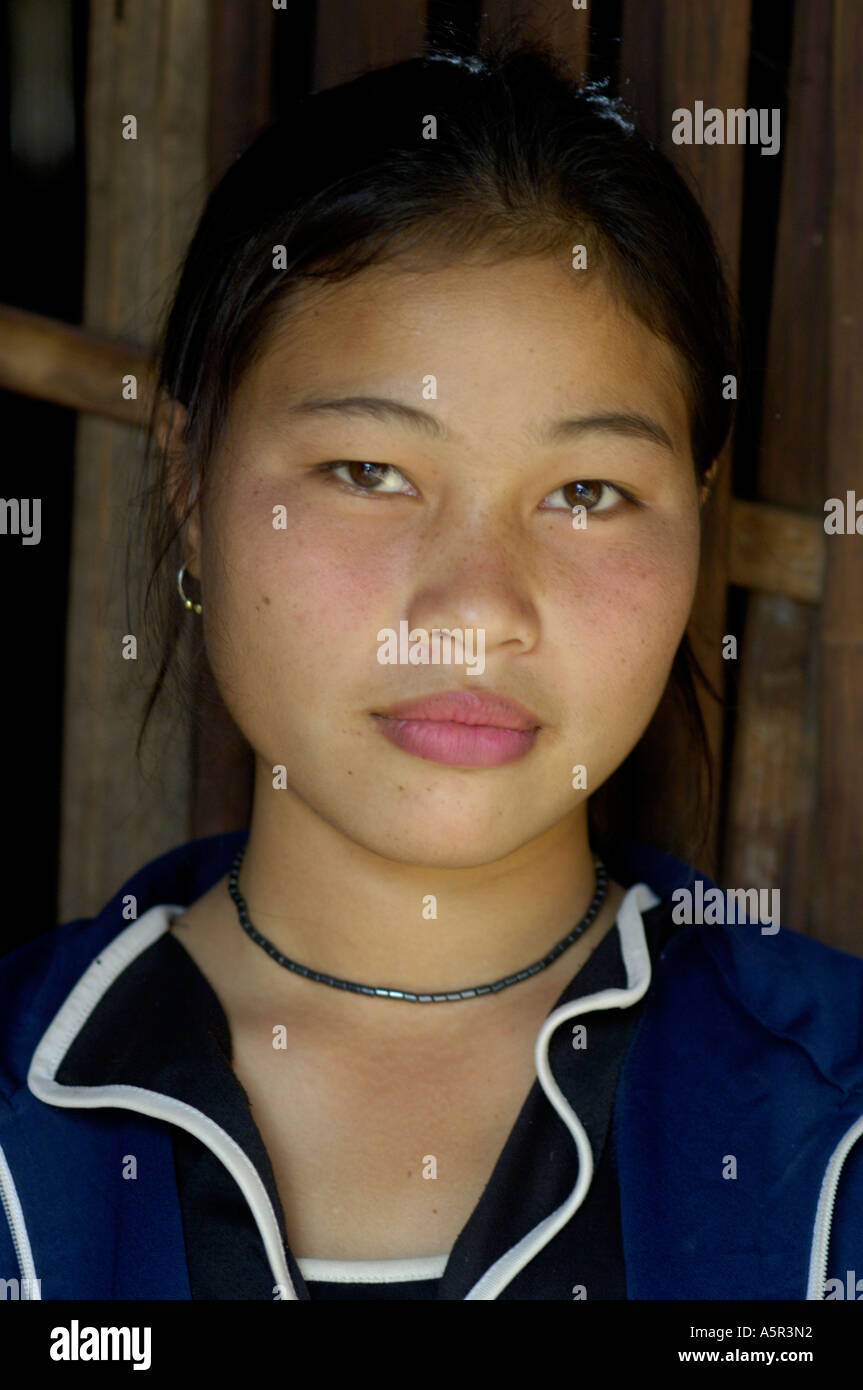 Portrait of girl in Khamu ethnic minority village Luang Prabang Province Laos Stock Photo - Alamy