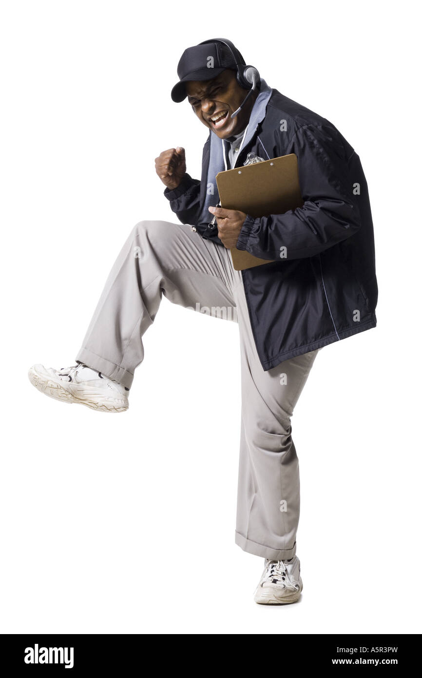 Man ball victory cheering Cut Out Stock Images & Pictures - Alamy