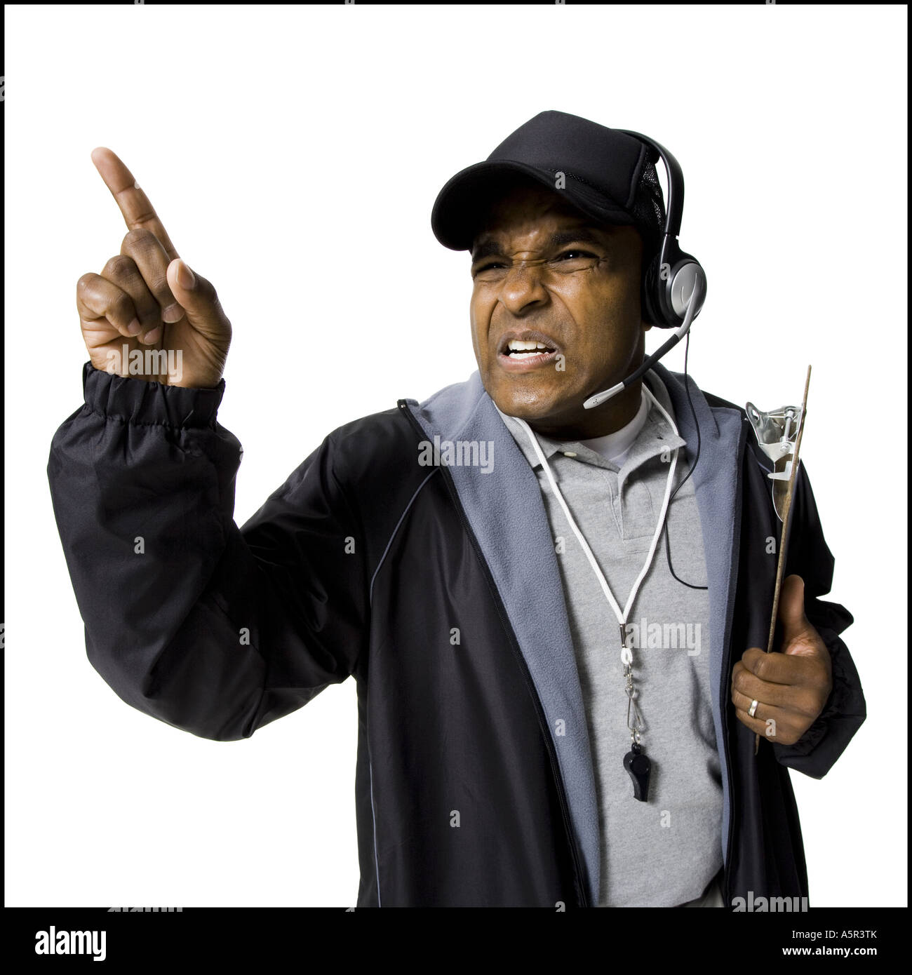 Coach shouting and pointing Stock Photo - Alamy