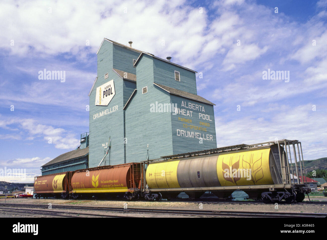 Canada Prairies Alberta Drumheller Wheat Pool grain elevators JMH0227 ...