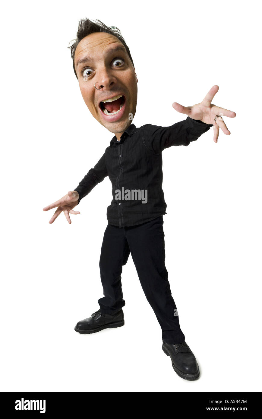 Caricature of man making funny face Stock Photo - Alamy