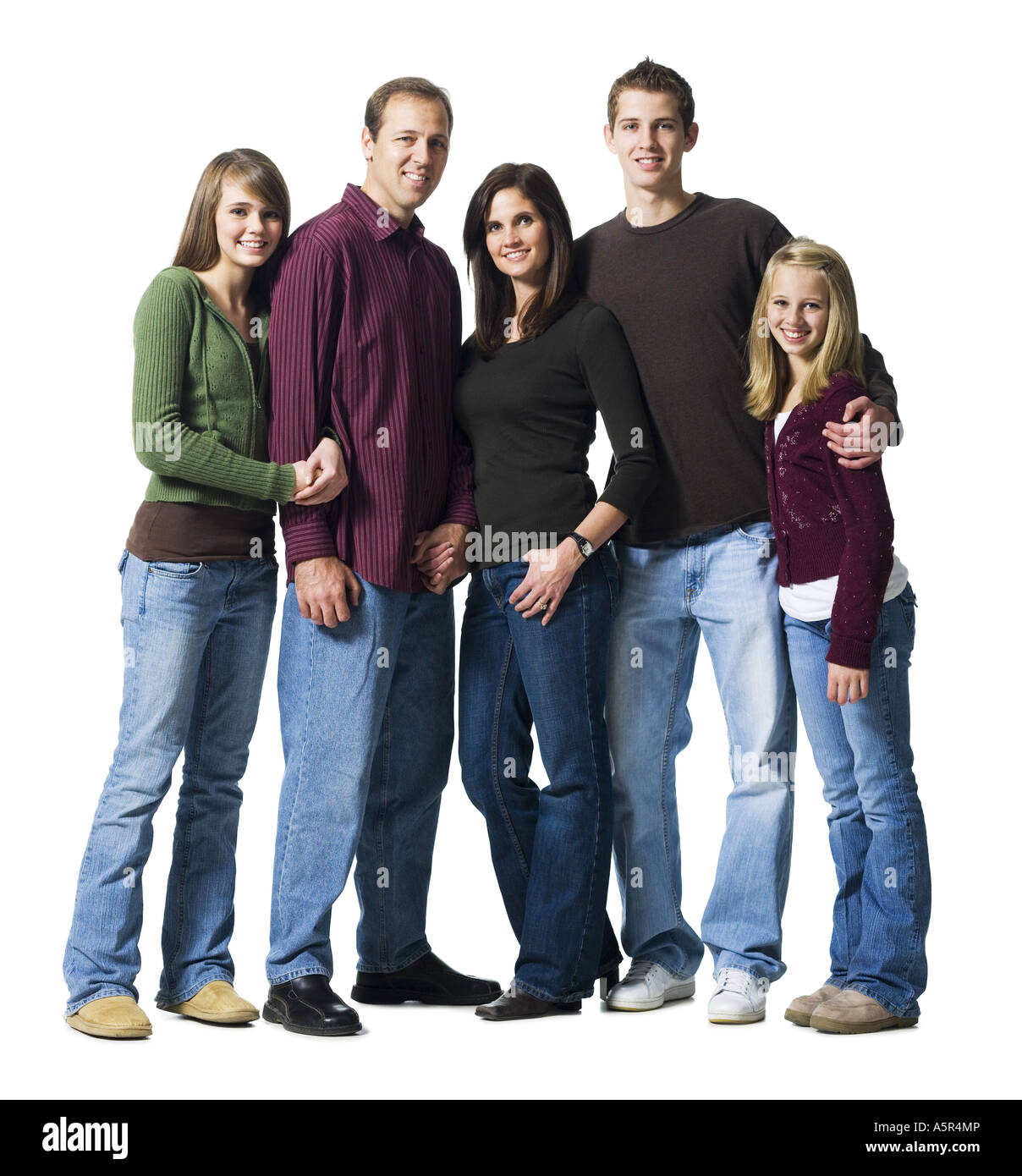 Portrait of a family of five Stock Photo - Alamy