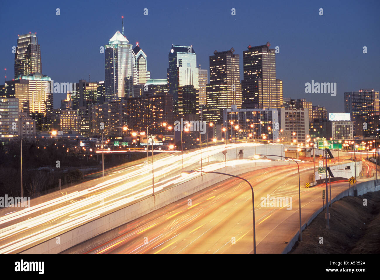 Philadelphia Skyline over the Schuylkill Expressway Stock Photo - Alamy