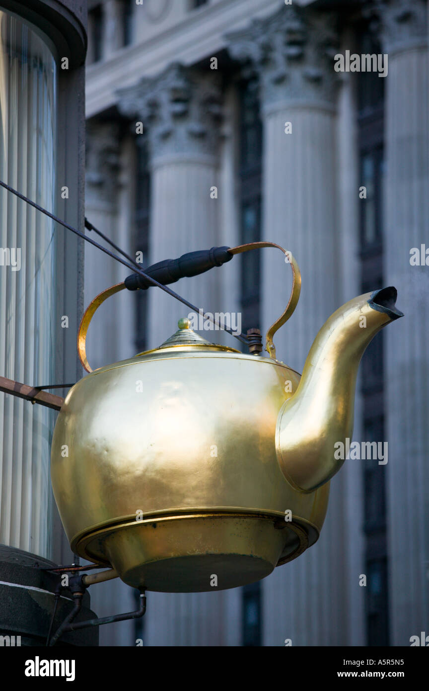 Tea Kettle in Honor of Boston Tea Party Boston Massachusetts Stock ...