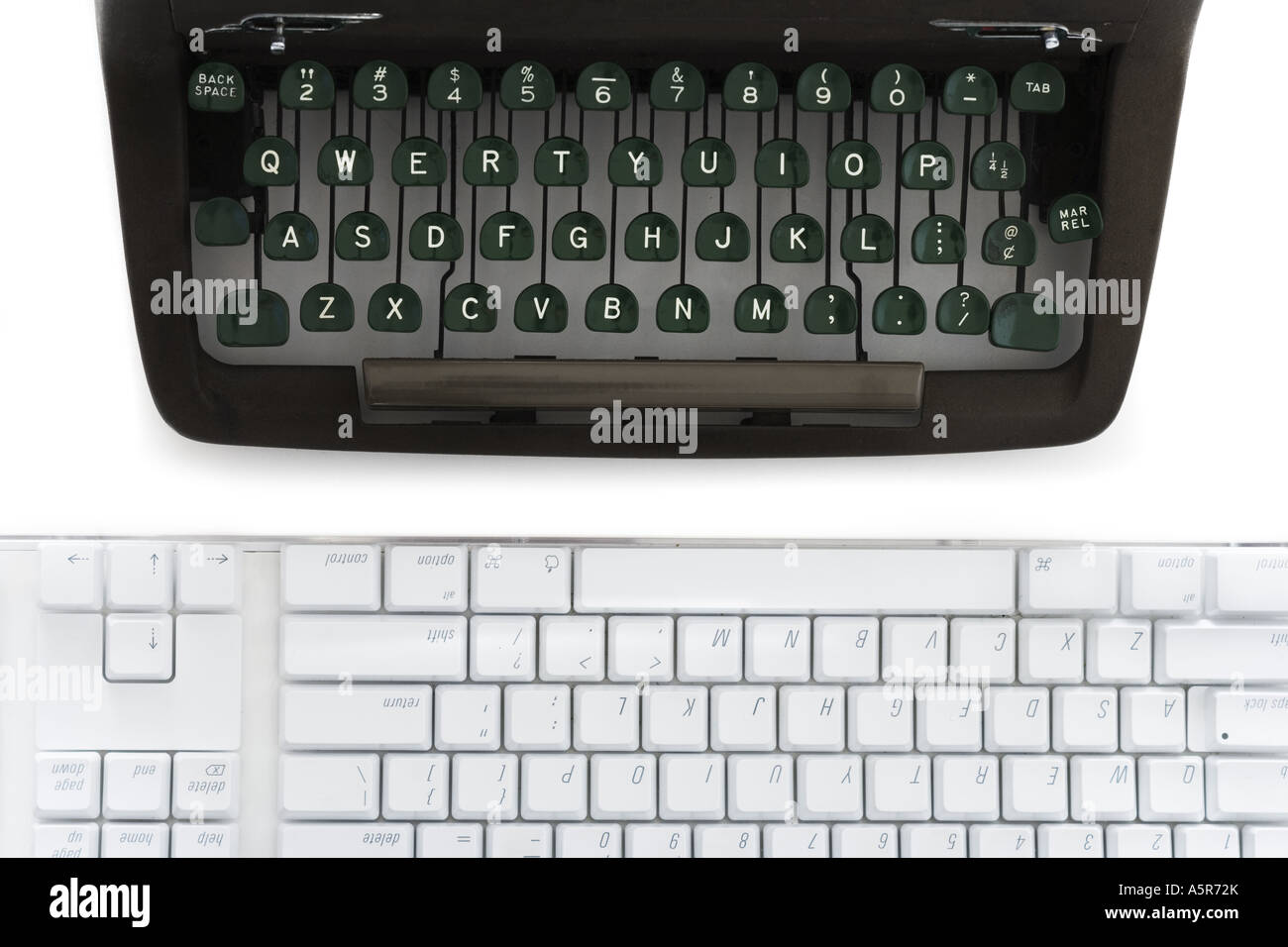 Old typewriter and modern keyboard Stock Photo - Alamy