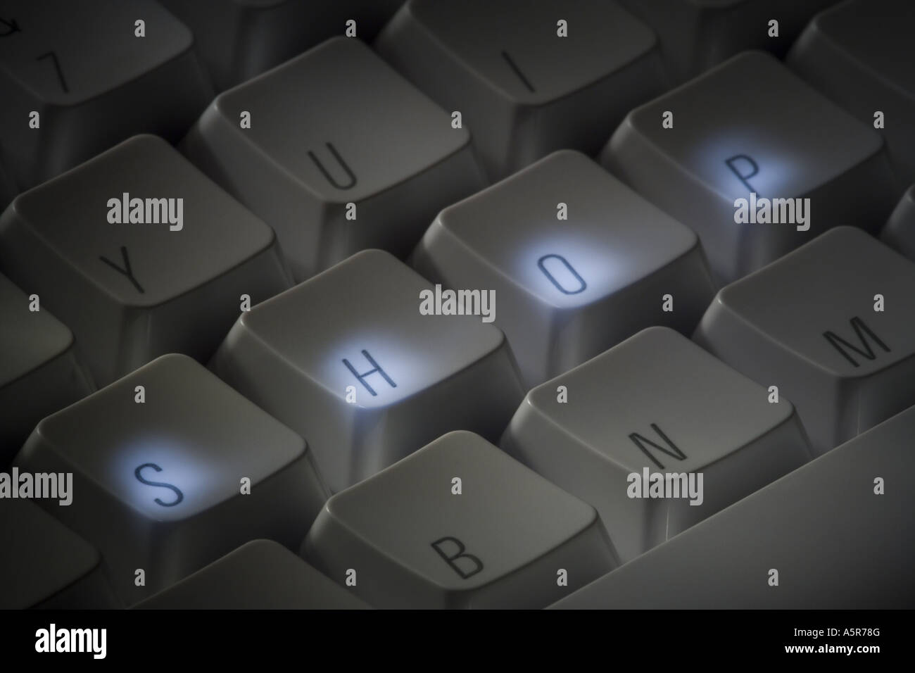 Keyboard with SHOP highlighted Stock Photo - Alamy