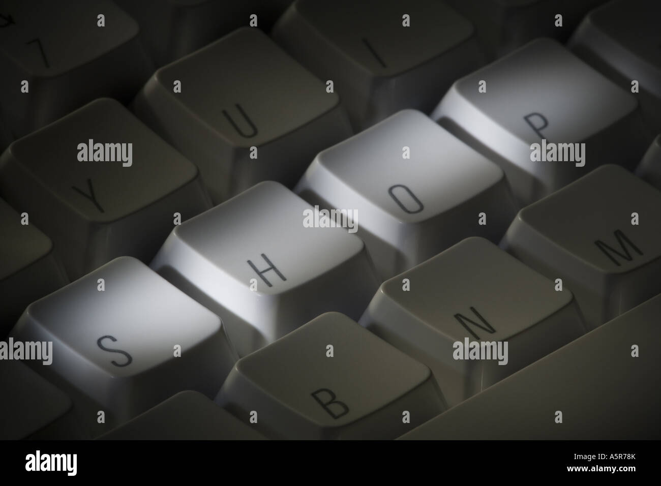 Keyboard with SHOP highlighted Stock Photo - Alamy