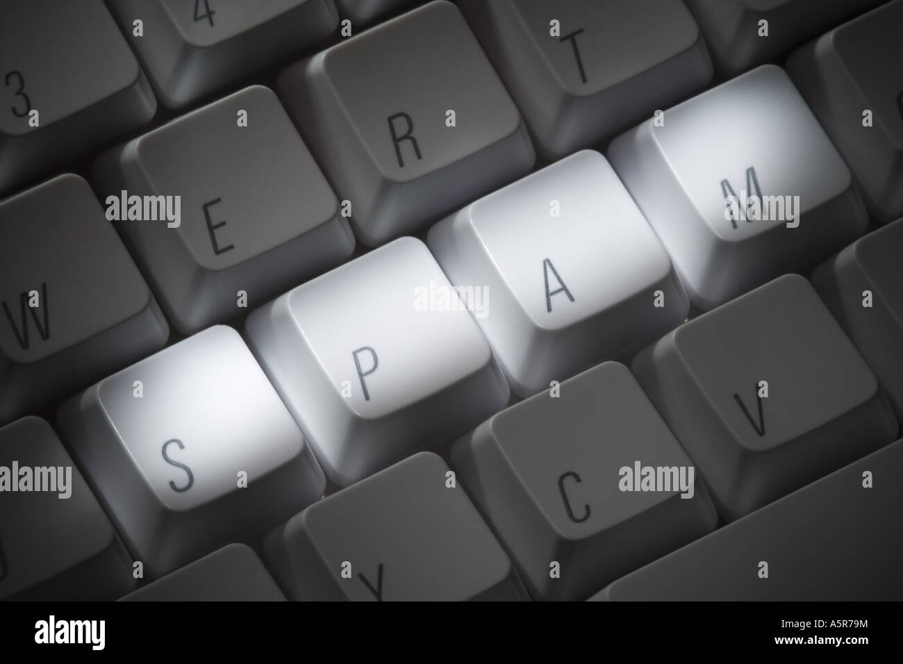 Keyboard with SPAM highlighted Stock Photo - Alamy