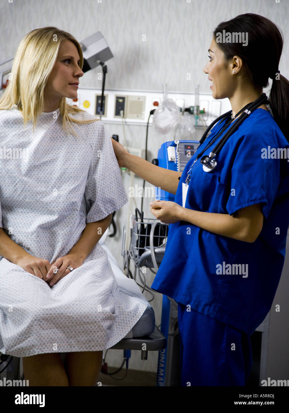 Female patient with nurse at examination Stock Photo - Alamy